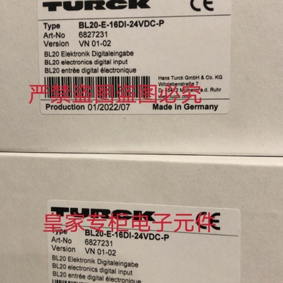 图尔克总线模块BL20-E-16DI-24VDC-P BL20-E-8AI-U/I-4PT/NI 询价