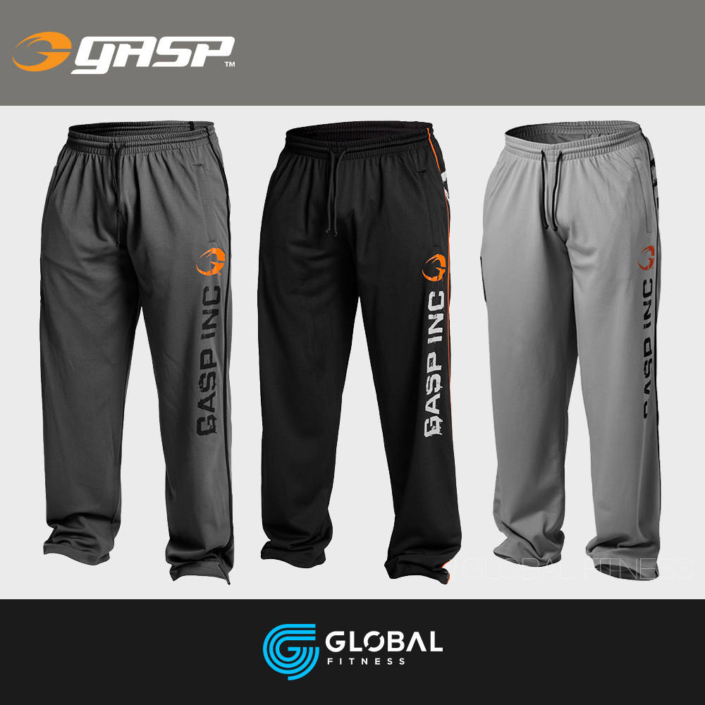 GASP NO.19 MESH PANT盖世璞男式标志宽松运动长裤健身训练透气_虎窝淘