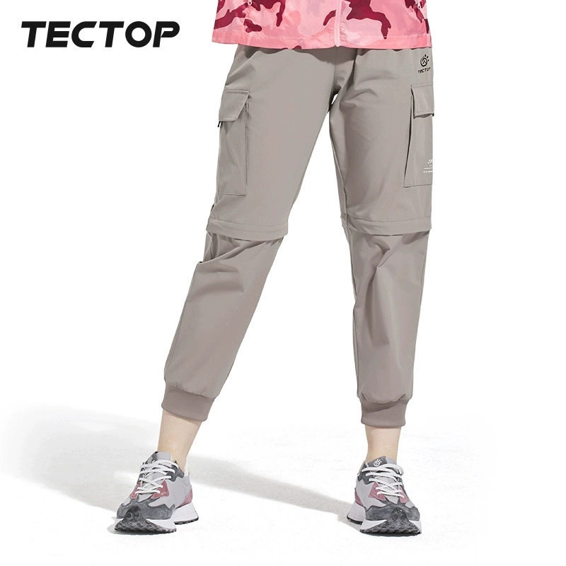 TECTOP探拓新款户外夏季薄款可拆卸弹力透气徒步运动女士款速干裤