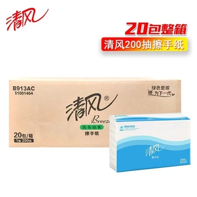 整箱B913AC单层三折 擦手纸-200张厕纸20包箱办公保洁厕用擦手绿