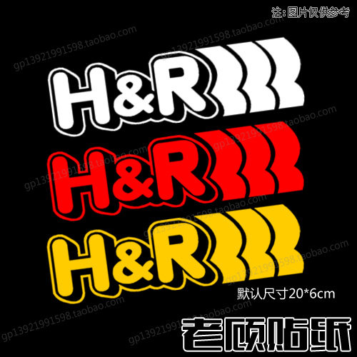 适用于汽车装饰H&R改装贴纸HR避震弹簧悬挂车贴纸绞牙车贴81