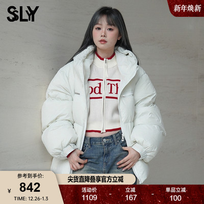 SLY冬季新品时尚宽松面包保暖连帽羽绒服外套038HAZ30-0061