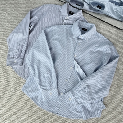 【KEBUSI】必入高品质精梳长绒棉水洗牛津纺条纹boxy衬衫男#CS013