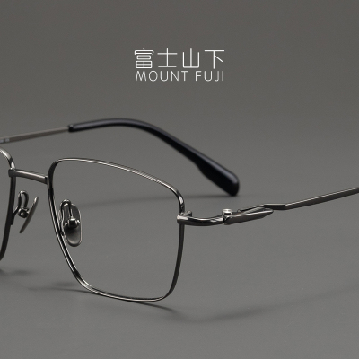 155mm大脸眼镜框男款超轻纯钛眼镜架近视可配男士气质商务方框潮