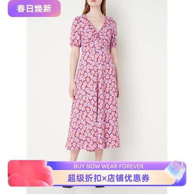 WHISTLES粉色碎花连衣裙