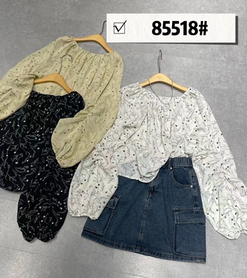 幕茄家85518新款一字领罩衣防晒女士夏季新款时尚灯笼袖