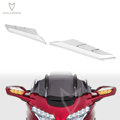 适用于金翼GL1800改装后视镜装饰件盖加装前转向灯电镀件18-21年