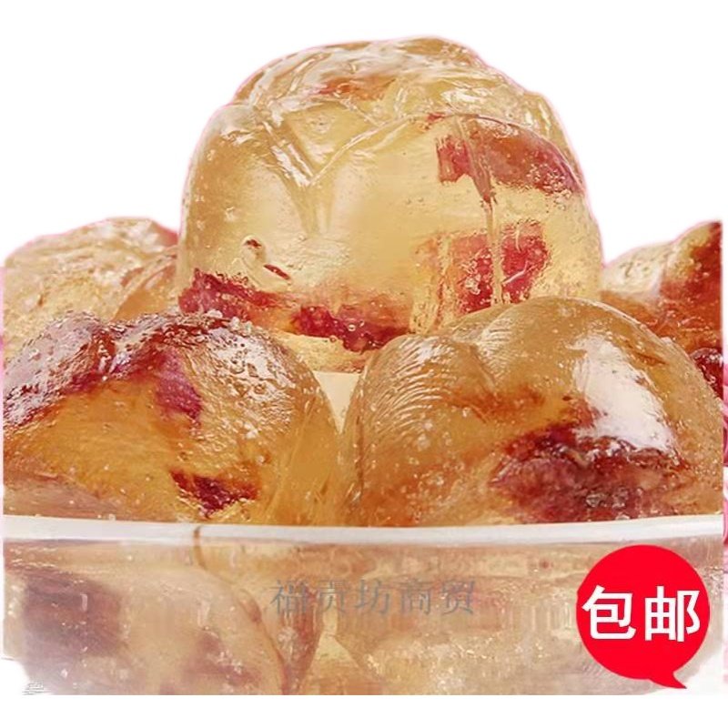 玫瑰脯天源玫源水晶玫瑰脯软糖花瓣饴糖500克山东平阴特产