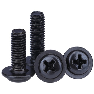黑色PWM圆头十字带介子带垫片螺丝钉M2.5M3M4*5x6x8x10x12x16x20