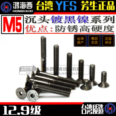 M5沉头黑镍皿头内六角螺丝钉