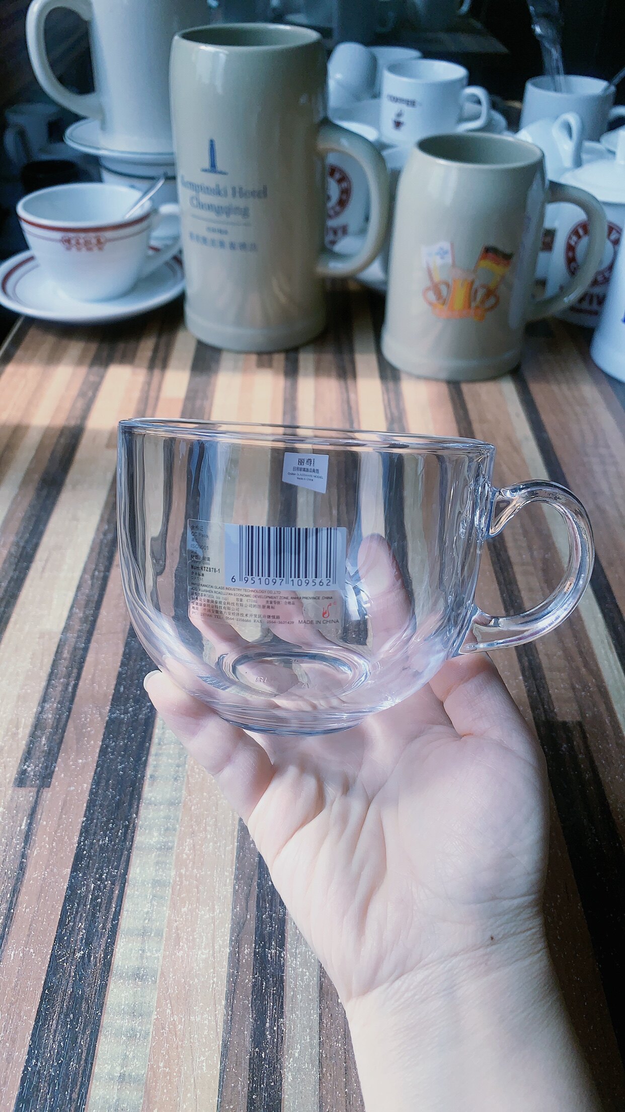 国产厚胎玻璃大容量早餐杯水杯奶杯咖啡杯子可定制logo 透明时尚