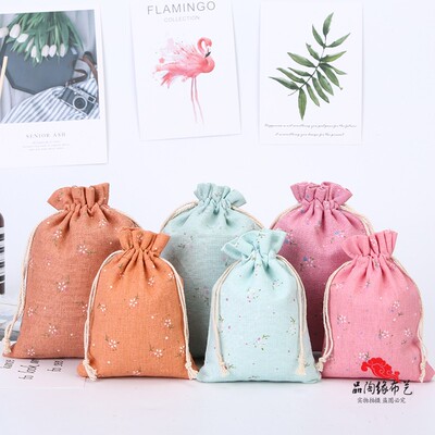 新款可爱樱花 布袋子 抽绳袋 抽口零钱袋 拉绳饰品收纳 香料袋