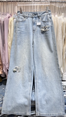 2026春季新款时尚百搭高腰显瘦直筒牛仔裤女宽松阔腿长裤潮8380-6