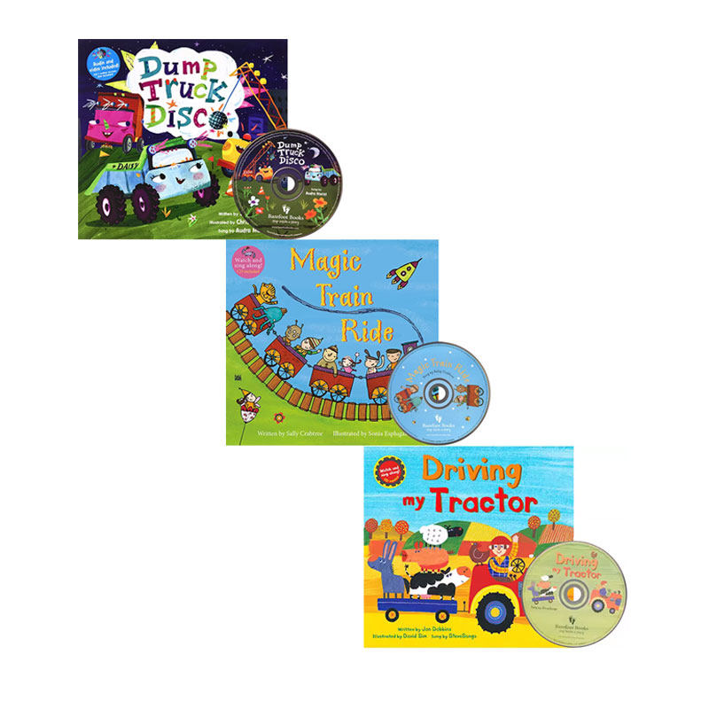 英文原版 Barefoot Books韵文与歌谣交通工具 Magic Train Ride 3册附3CD英语语感启蒙磨耳朵绘本图画书_虎窝淘