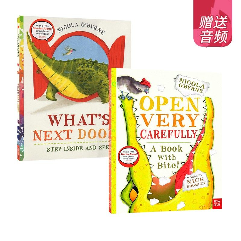 英文原版 What's Next Door/Open very carefully 2册合售情绪情商培养亲子共读启蒙绘本图画书大嘴鸟 Nosy ...