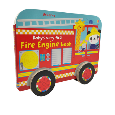 英文原版 Usborne Baby's Very First：Fire Engine Book 消防车纸板造型书 儿童启蒙认知绘本