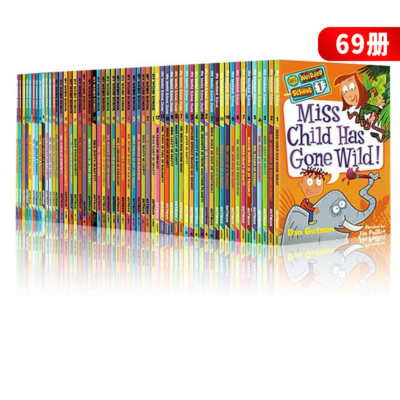 预售疯狂学校第一二三四季大套装69册英文原版 My Weird School我的疯狂学校美国小学推荐儿童章节桥梁书校园幽默故事小说_虎窝淘