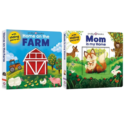 英文原版 Sliding Pictures 系列 Mom is My Home/Home On The Farm 立体变景书 儿童启蒙阅读 Roger Priddy