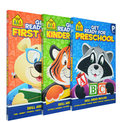 3-7岁思想者练习3册 School Zone Thinkers Get Ready for Preschool Kindergarten First Grade 儿童入学准备练习 英文原版