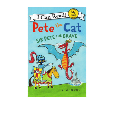 英文原版 I can read 1 Pete the Cat Sir Pete the Brave皮特猫分级读物