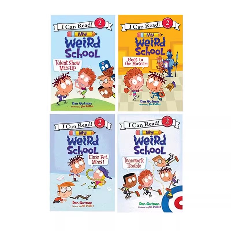 英文原版疯狂学校 I Can Read My Weird School 4册全彩分级读物儿童生活趣味图画故事书_虎窝淘
