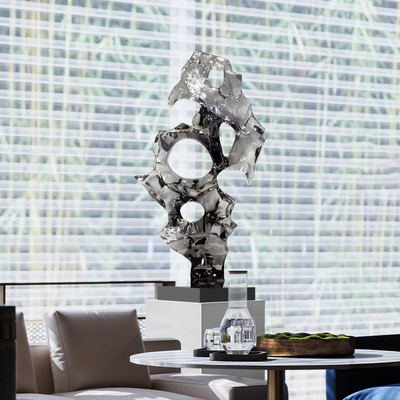 新中式透明珊瑚石透明雕塑