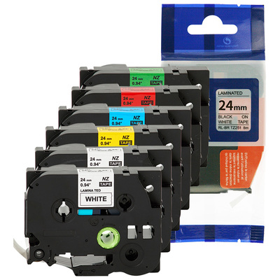 耐力标签机色带适用兄弟TZe-Z651 251 151 451 551 751标签打印机色带24mm简装版