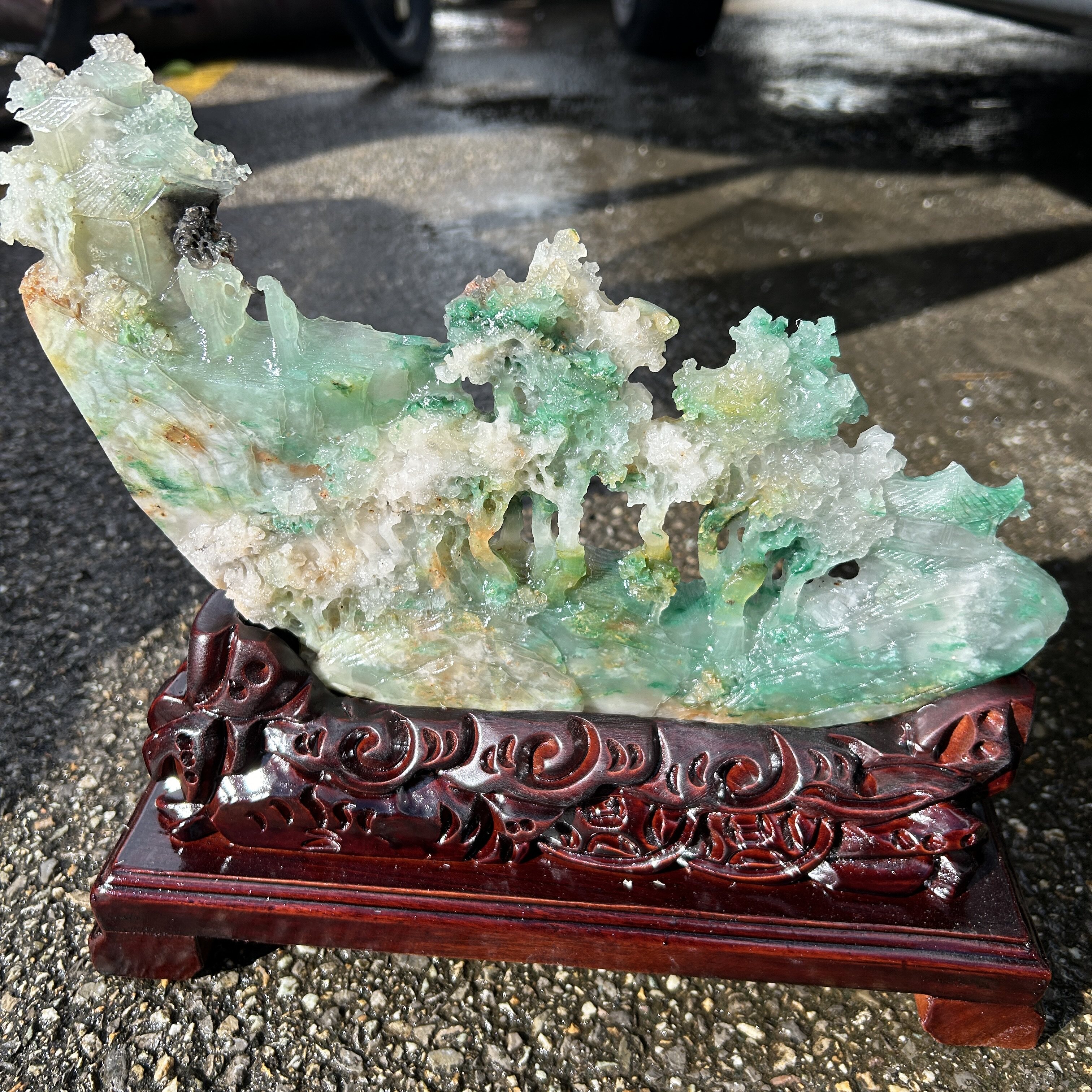 黄龙玉精品珠宝奇石茄子山金沙料精雕收藏摆件产地直销物美价廉