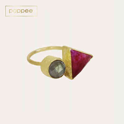 「现货」英国品牌Hydra Labradorite and Ruby戒指个性气质高级感