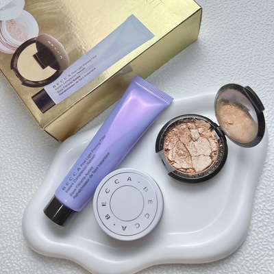 瑕疵 Becca小样四件套妆前乳15ml定妆散粉2.3g高光2.4g碎了