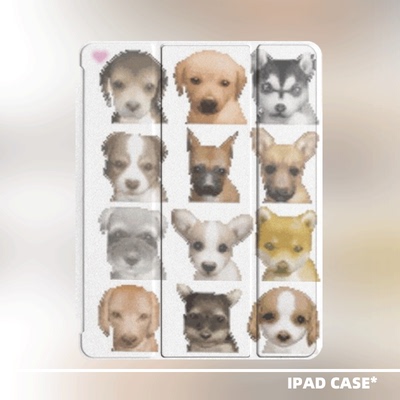 原创小众可爱模糊狗头适用11代2025款air7ipadpro11寸三折ipad壳防弯亚克力平板壳10.2寸air4/5mini7带笔槽