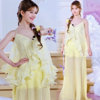 EVAN【对版重工●露思同款】沙滩度假裙飘逸感仙女晨袍礼服连衣裙