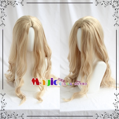 旺达幻视 旺达cos假发 亚麻金色中分仿真头皮长卷发 复仇者联盟