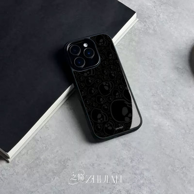 之简ZHIJIAN《骷髅满布》玻璃亮面磨砂手机壳新款小众不撞壳适用苹果17promax三星S24ULTRA红米K80PROOPPOREN