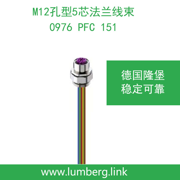 lumberg德国隆堡belden/百通M12孔型5芯法兰线束0976 PFC 151_虎窝淘