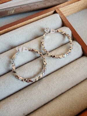 软垫耳夹无耳洞耳圈碎银子素圈耳扣耳环2025新款小众设计感耳饰