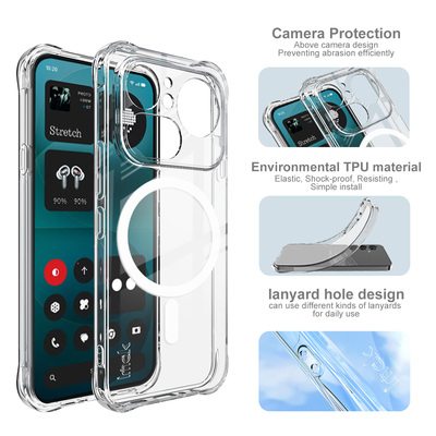imak适用于Nothing phone4a Pro 5G磁吸全包防摔四角气囊版透明壳手机壳磨砂保护套耐磨保护外套