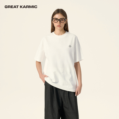 GREATKARMIC 星芒竹节短袖TEE休闲宽松圆领情侣上衣T恤GRKC