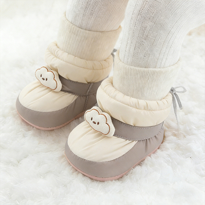 婴儿鞋子0到6个月学步鞋小月龄宝宝鞋子棉鞋冬加绒6到12个月底鞋