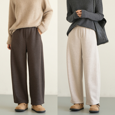 镰刀裤加绒小个子一体绒女士