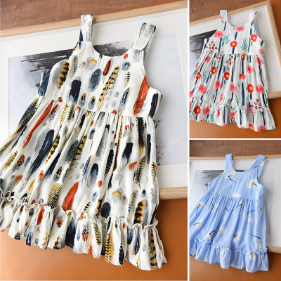 儿童纯棉耳边连衣裙薄款