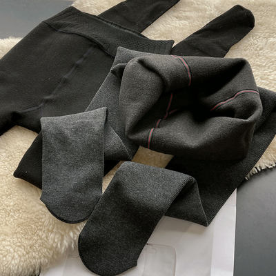 连脚袜女士罗纹高腰连裤袜