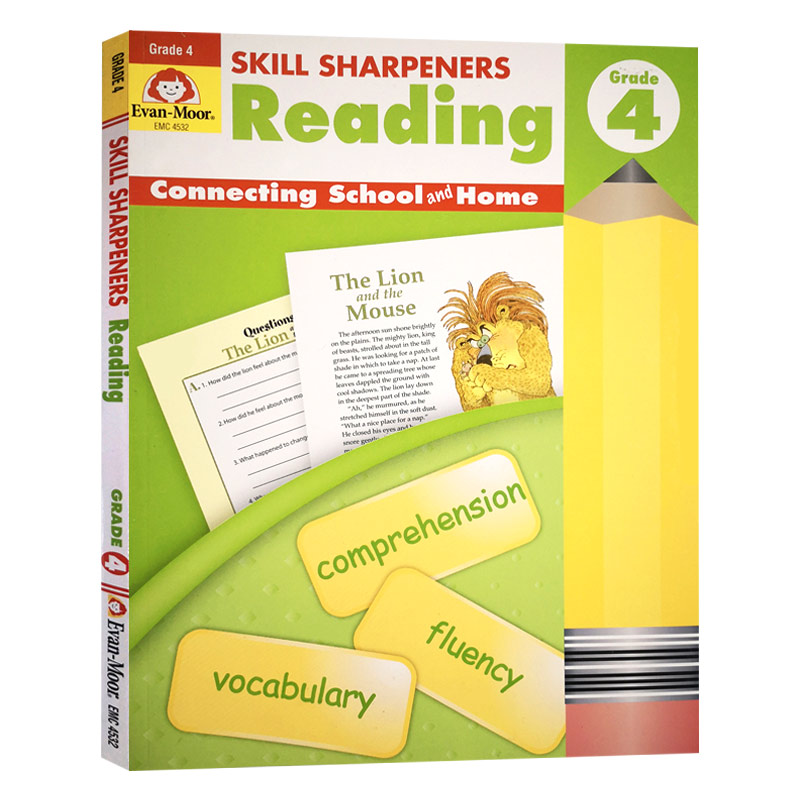 Skill Sharpeners Reading Grade 4 技能铅笔刀阅读练习册四年级 英文原版美国加州教辅 进口考试类书籍