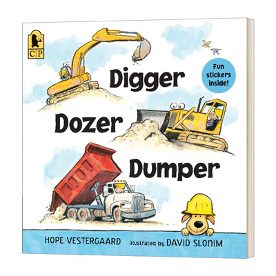挖掘机 推土机 翻斗车 Digger Dozer Dumper 英文原版儿童押韵绘本 进口英语纸板书籍