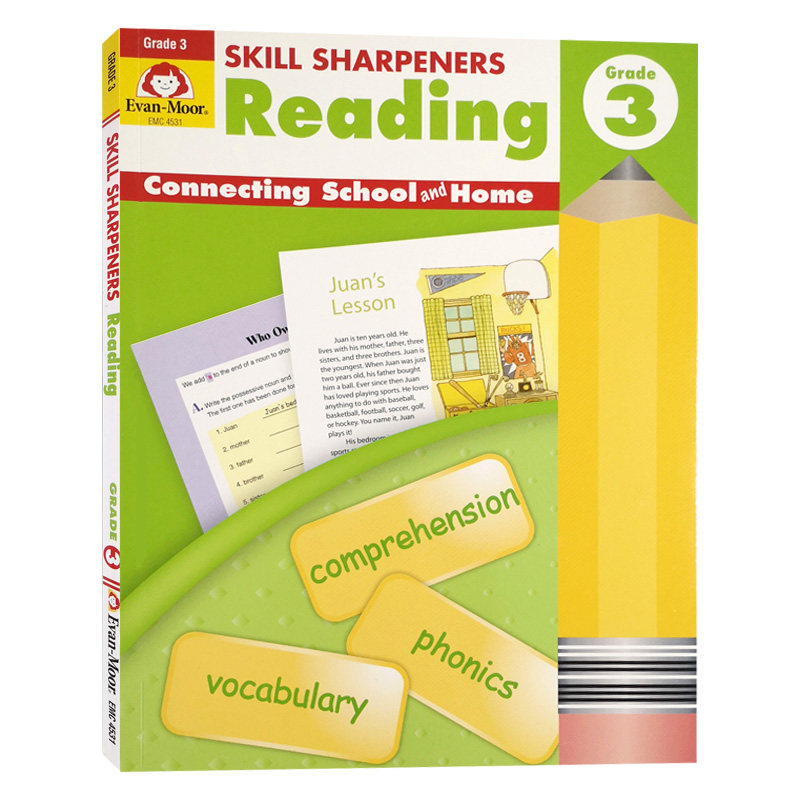Skill Sharpeners Reading Grade 3 技能铅笔刀阅读练习册三年级 英文原版美国加州教辅 进口考试类书籍