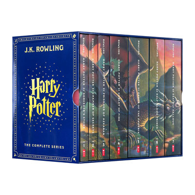 英文原版 Harry Potter Paperback Box Set Books 1-7 哈利波特彩边版1 7册盒装 刷边版 英文版 进口英语原版书籍