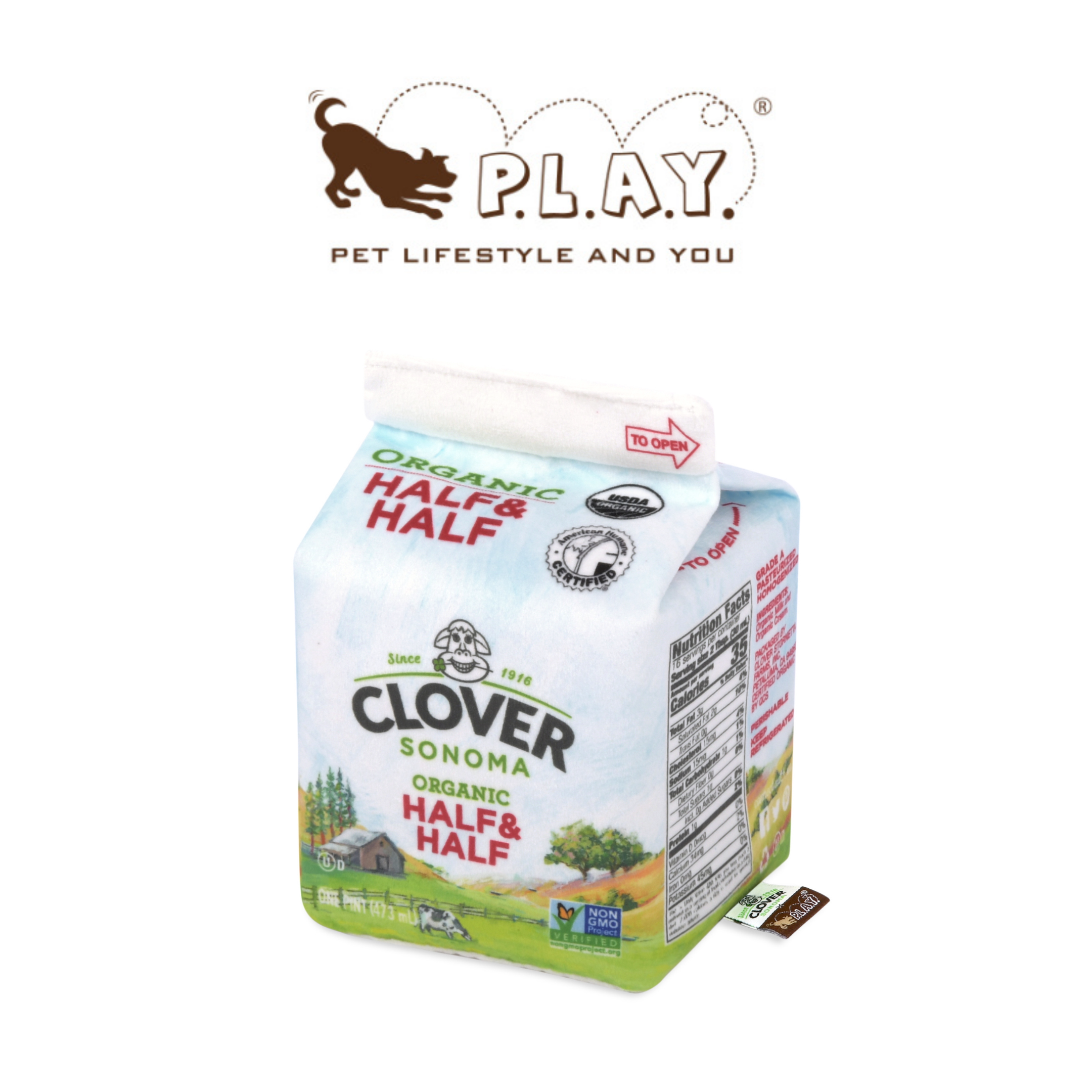 牛奶盒发声玩具美国PLAY联名仿真宠物狗Clover Sonoma玩具petisan