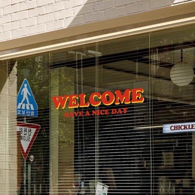 WELCOME玻璃贴纸欢迎光临