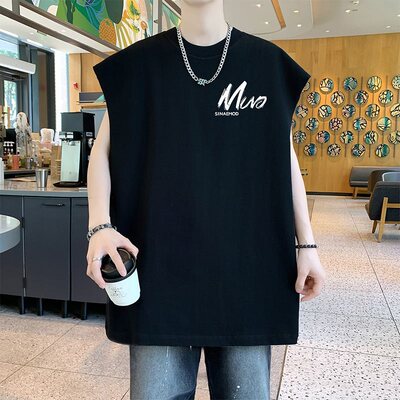 26620港风新款印花背心2026春夏新款男士高品质韩版休闲舒适百搭