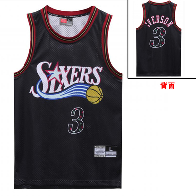 艾弗森76人队服美式复古背心麦迪科比邓肯杜兰特加内特网眼球衣潮